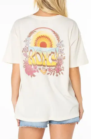 Roxy Sunset Oversized Cotton Graphic T-shirt