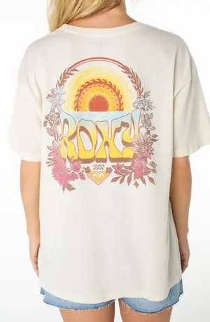 Roxy Sunset Oversized Cotton Graphic T-shirt
