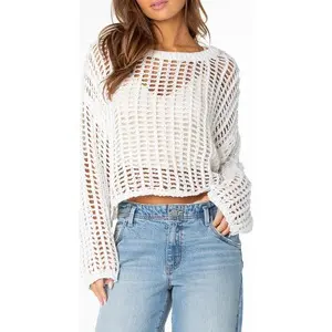 Roxy Lost At Sea Open Stitch Crop Sweater