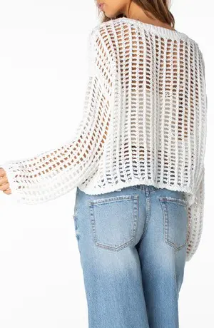 Roxy Lost At Sea Open Stitch Crop Sweater