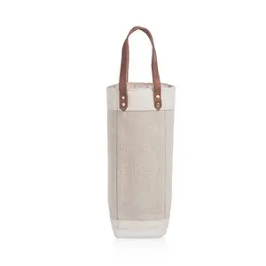 Legacy Pinot Jute Single Bottle Insulated Wine Tote