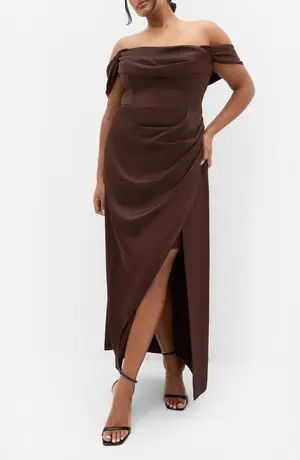 CITY CHIC Off-the-Shoulder Maxi Dress