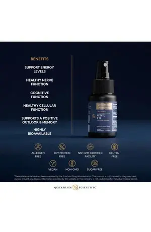 QUICKSILVER SCIENTIFIC Methyl B12 Methylcobalamin Vitamin Supplement