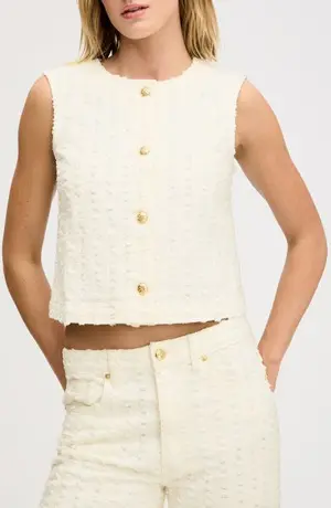 Sam Edelman Sleeveless Distressed Denim Crop Top