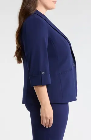 Anne Klein Roll-tab Sleeve Jacket - Distant Mountain