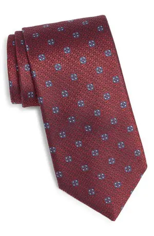 Canali Medallion Silk Tie - Red