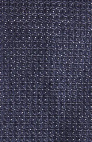 Canali Metallic Silk Jacquard Neck Tie - Navy