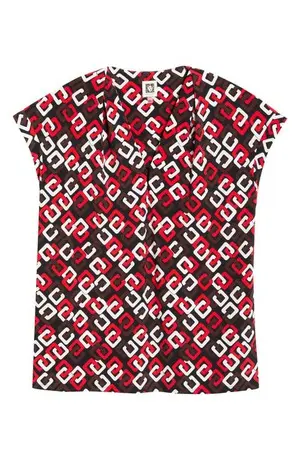 Anne Klein Printed V-neck Top