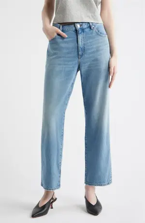 FRAME The Off Duty Hang Ankle Straight Leg Jeans - Frey