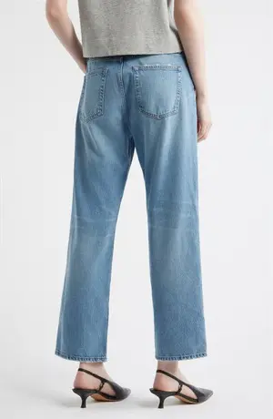 FRAME The Off Duty Hang Ankle Straight Leg Jeans - Frey