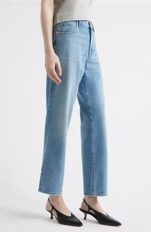 FRAME The Off Duty Hang Ankle Straight Leg Jeans - Frey