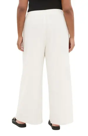 City Chic Holly Wide Leg Linen Blend Drawstring Pants