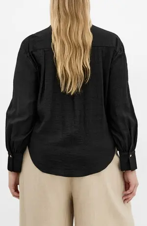 City Chic Rosabella Tie Hem Shirt - Black