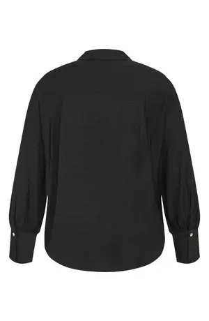 City Chic Rosabella Tie Hem Shirt - Black