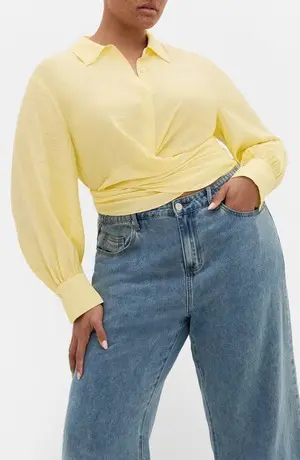 City Chic Spread Collar Tops