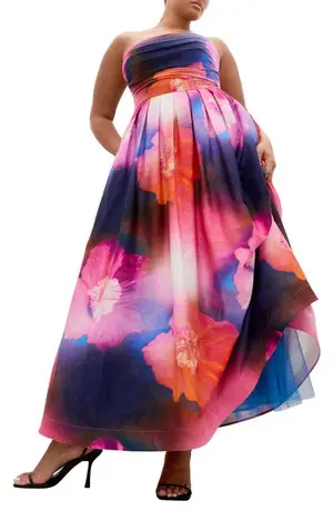 City Chic Rosalee Floral Maxi Dress - Fl Firework