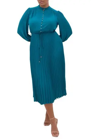 City Chic Pleated Day Dresses