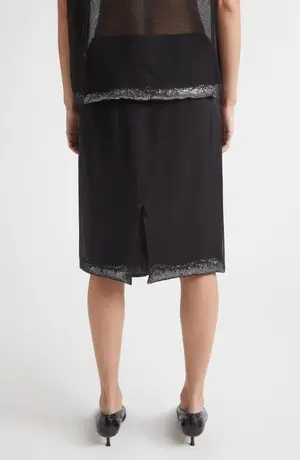 JULIE KEGELS Sidney Glitter Hem Silk Skirt - Black
