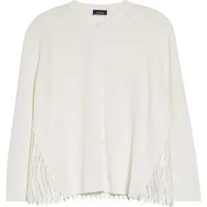 Akris Guipure Lace Back Silk Cardigan
