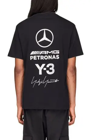 Y3 F1 Logo Cotton Graphic T-shirt