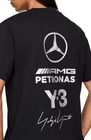 Y3 F1 Logo Cotton Graphic T-shirt