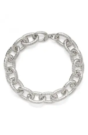 Lady Grey Textured Link Bracelet - Silver