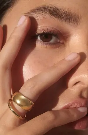 Lady Grey Halo Double Band Ring - Gold