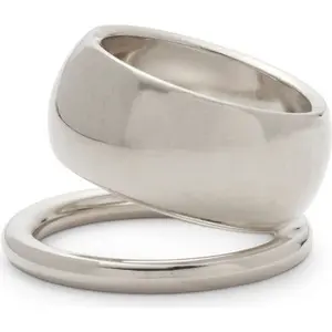 Lady Grey Halo Double Band Ring Silver