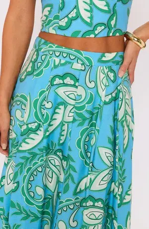 VICI Abstract Paisley Print Midi Skirt