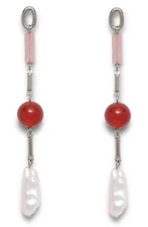 Lady Grey Roses Drop Earrings - Silver