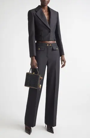 Alexander McQueen Pagoda Wool & Mohair Crop Jacket