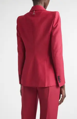 Alexander McQueen Single-breasted Wool & Mohair Jacket - Raspberry