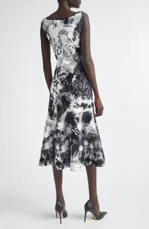 Alexander McQueen Floral Jacquard Midi Sweater Dress