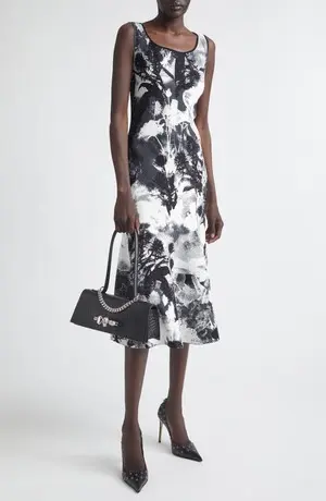 Alexander McQueen Floral Jacquard Midi Sweater Dress