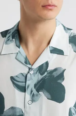 Rag & Bone Avery Floral Camp Shirt - Mint