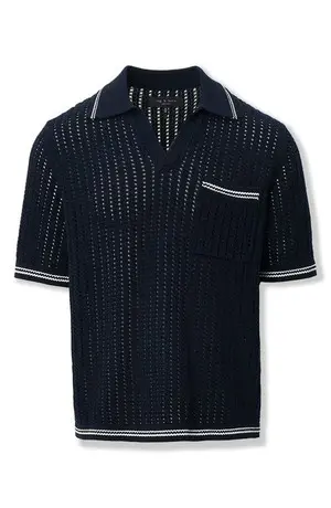 Rag & Bone Open Stitch Johnny Collar Polo - Sal