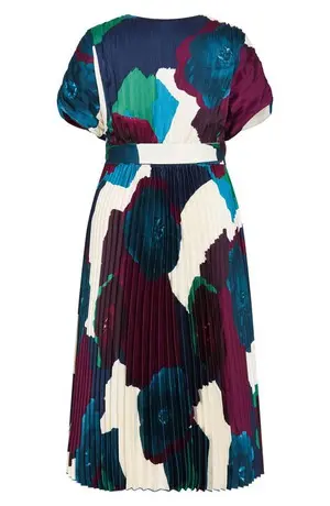 City Chic Abstract Print Maxi Dress - Abstract Floral