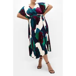 City Chic Abstract Print Maxi Dress - Abstract Floral