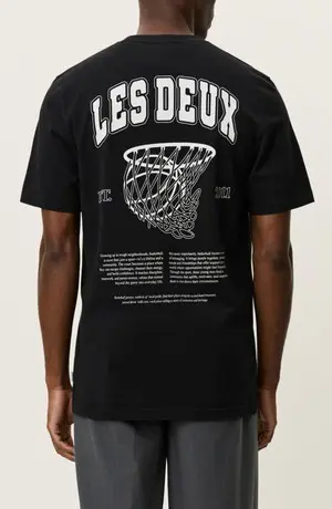 LES DEUX Brady Hoop Graphic T-shirt - Black