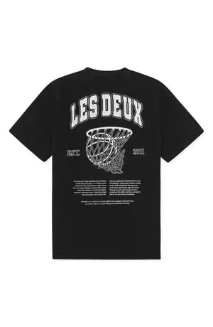 LES DEUX Brady Hoop Graphic T-shirt - Black