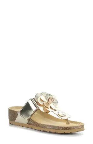 BOS. & CO. Laria Platform Wedge Flip Flop - Gold