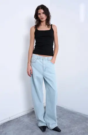 Topshop Scoop Neck Rib Tank