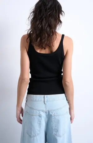 Topshop Scoop Neck Rib Tank
