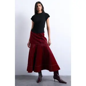 Topshop Fitted Curved Hem Stretch Cotton Rib T-shirt