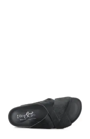 BOS. & CO. Suna Genuine Calf Hair Sandal - Black