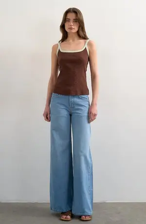 Topshop Stretch Cotton Rib Tank