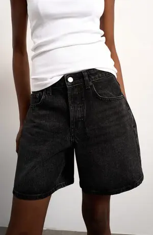 Topshop Relaxed Fit Denim Shorts