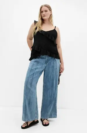 City Chic Waverly Ruffle Asymmetric Tank
