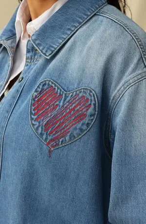 BAYEAS Rosalind Embroidered Denim Jacket