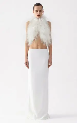 THE NEW ARRIVALS ILKYAZ OZEL Zada Maxi Skirt - White